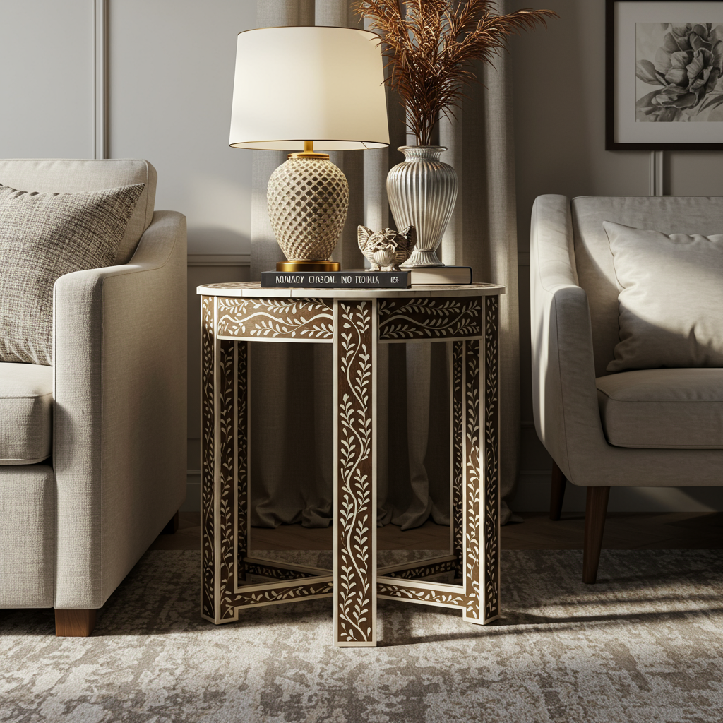 The Art of Bone Inlay Side Table: The craftsmanship behind its intrica ...