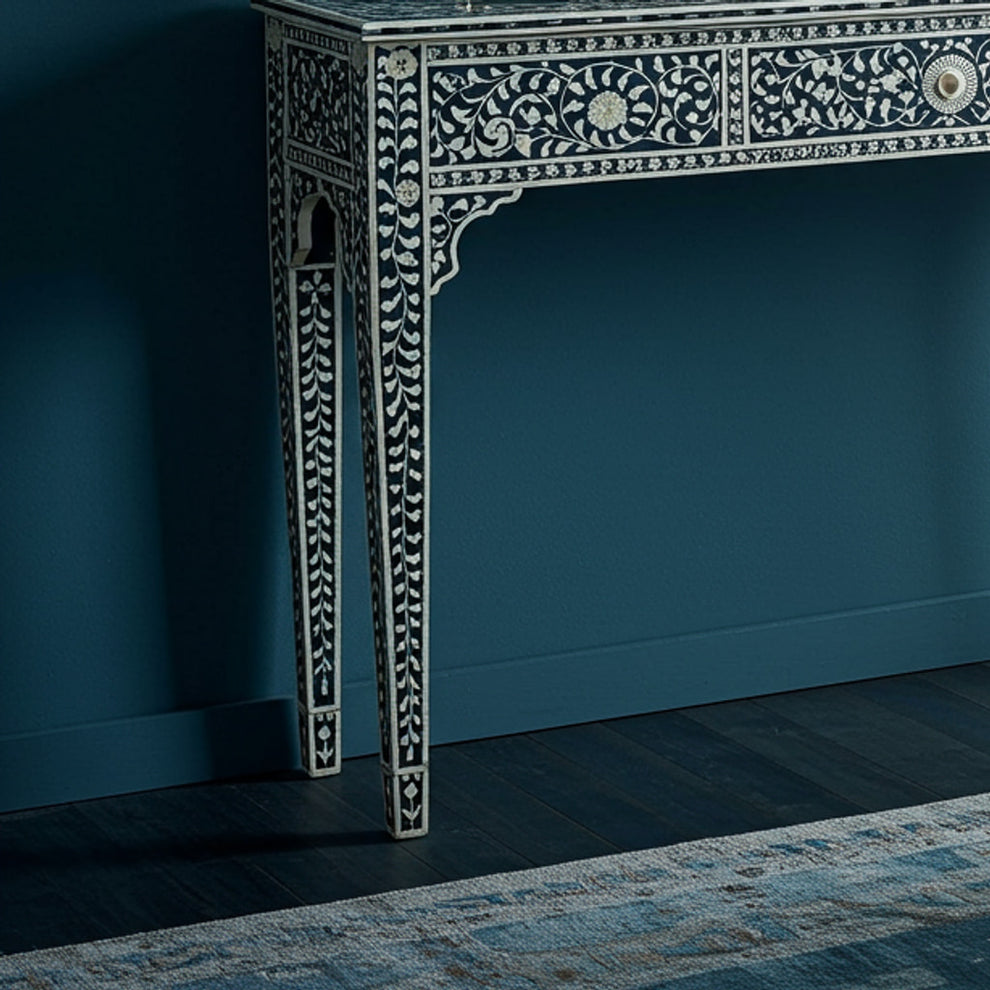 Elegant Handcrafted Bone Inlay Console Table | Luxury Handmade Console ...